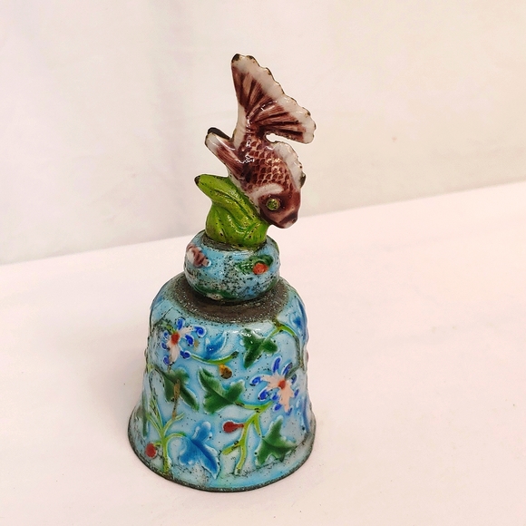 Accents | Vintage Decorative Chinese Champlev Enamel Silver Bell With ...